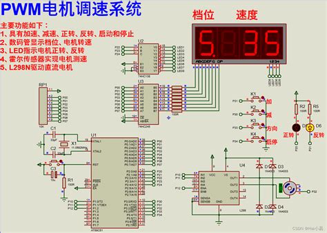 【proteus仿真】【51单片机】pwm电机调速系统设计 protues调节灯光亮度pwm原理图 csdn博客