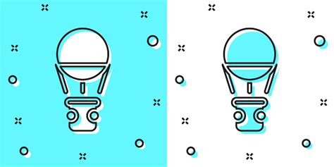 녹색과 흰색 배경에 격리 된 검은 줄 열기구 아이콘 여행을 위한 항공 운송 임의동적 모양 벡터 가능성에 대한 스톡 벡터 아트 및 기타 이미지 Istock