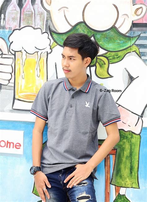 เสื้อโปโลคอปก ปักนก ผู้ชาย งานปักงานป้าย ผ้าจุติm L Xl Polo Men 02 Cc Party Shop