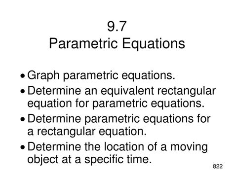 Ppt Mat 171 Precalculus Algebra Section 9 7 Parametric Equations Powerpoint Presentation Id