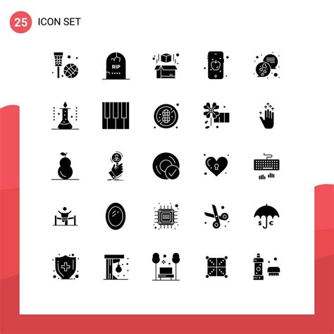 Group Of 25 Solid Glyphs Signs And Symbols For Love Education Graveyard