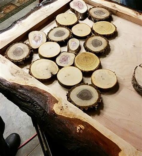 Log Design Epoxy Table Black Rustic Dining Table Stuufed With Logs Handmade Resin And Wood