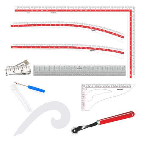 Liquidraw Sewing Ruler Tailor Set Of 9 Pattern Maker Sewing Rulers And C