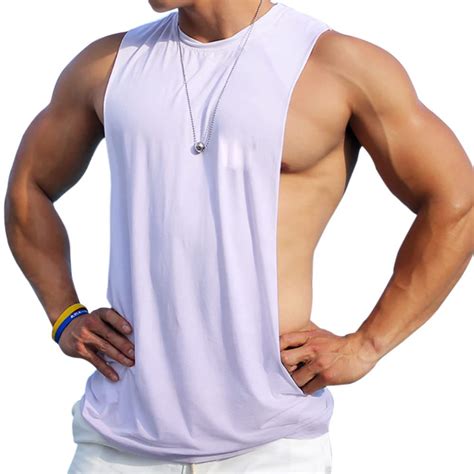 Ychnaim Mens Sleeveless Muscle Stringer Tank Top Cut Open