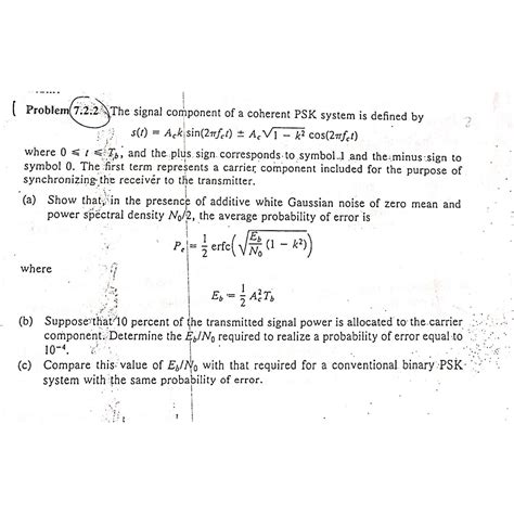 Solved ﻿problem 722 ﻿the Signal Component Of A