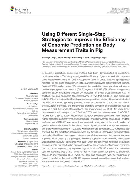 Pdf Using Different Single Step Strategies To Improve The Efficiency