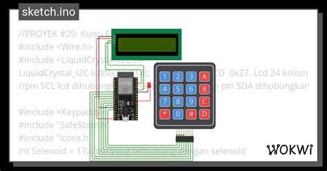Proyek 29 Kunci Elektronik Esp32 Wokwi Esp32 Stm32 Arduino Simulator