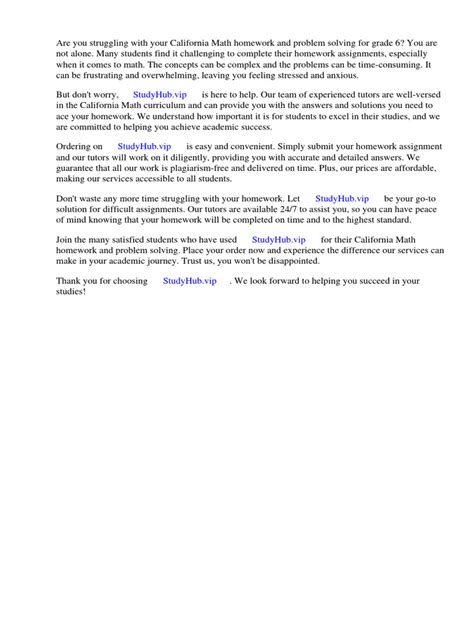 california math homework and problem solving grade 6 answers pdf mathematics worksheet