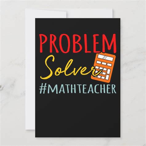 Math Teacher Problem Solver Mathematic Maths Invitation Teacher Problems Thank You Card