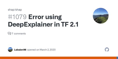 Error Using Deepexplainer In Tf 21 · Issue 1079 · Shapshap · Github