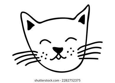 Hand Drawn Cat Muzzle Clipart Cute Stock Vector Royalty Free 2282752375 Shutterstock
