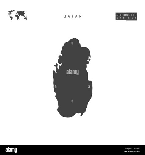 Qatar Blank Vector Map Isolated On White Background High Detailed Black Silhouette Map Of Qatar