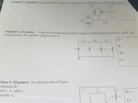 Solved Using Kirchhoff S Current Law Determine The Unknown Chegg