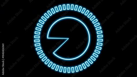 Pulsating Hud Element Blue Neon Scanning Seamless Loop 3d Render