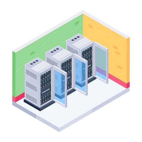 premium vector data center isometric icons