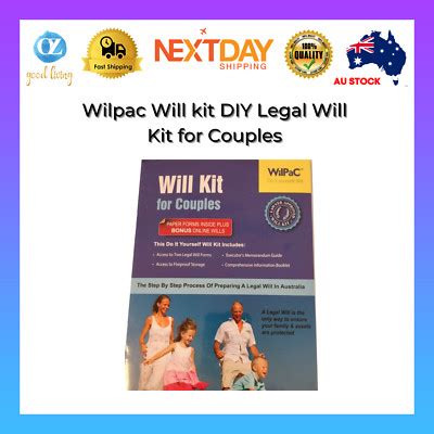 Wilpac Will Kit Diy Legal Will Kit For Couples Rrp 3295 Ebay Australia