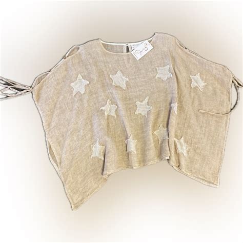 Paper Lace Tops Linen Flax Colored Star Topper Poshmark