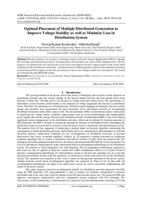 Pdf Optimal Placement Of Multiple Distributed Generation To Improve