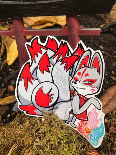 Inari Kitsune Yokai Sticker Tenko Fox Etsy