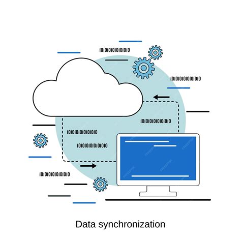 Premium Vector Data Synchronization Flat Design Style Vector Concept Illustration