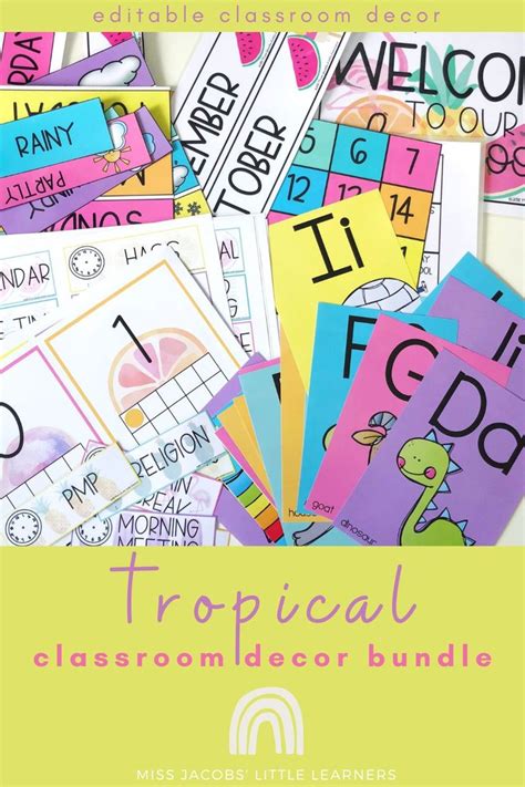 Tropical Theme Classroom Decor Bundle Miss Jacobs Little Learners