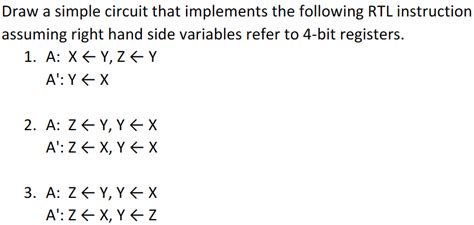 Solved Draw A Simple Circuit That Implements The Following