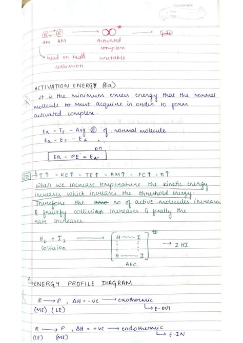 Solution Chemical Kinetics Activation Energy Arrhenius Equation