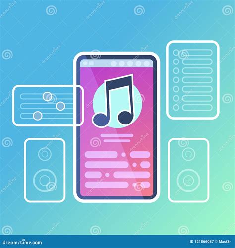Mobile Music Player Application Interface Audio Sound Online Concept For Design Work And