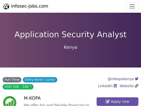 Hiring Application Security Analyst In Kenya Rtechjobs