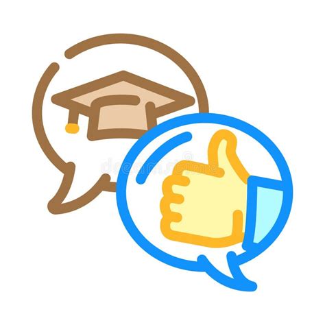 Peer Feedback Education Platform Color Icon Vector Illustration Stock