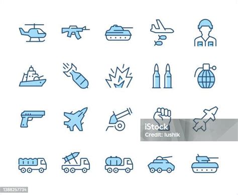 군사 및 육군 아이콘 세트 편집 가능한 스트로크 중량 픽셀 완벽한 이색 아이콘 군용 함선에 대한 스톡 벡터 아트 및 기타 이미지