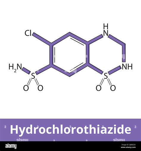 Chemical Structure Of Hydrochlorothiazide It Is A Diuretic Medication Often Used To Treat High