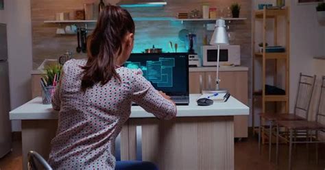 woman scrolling programming security hacking code data stock video envato elements