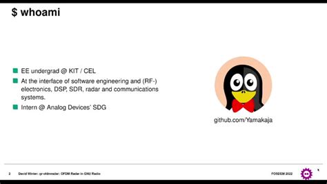Fosdem 2022 Gr Ofdmradar Ofdm Radar In Gnu Radio David Winter