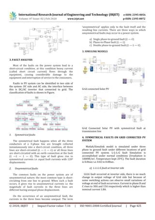 IRJET Fault Analysis Of Grid Connected Solar Photovoltaic System PDF