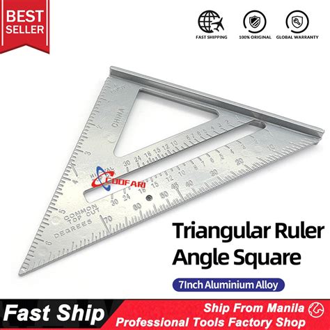 Electric 7 Inch Square Triangle Ruler Aluminum Alloy Measuring Ruler Speed Square Roofing