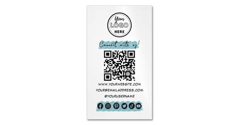 Connect With Us Social Media Qr Code Minimalist Business Card Magnet Zazzle
