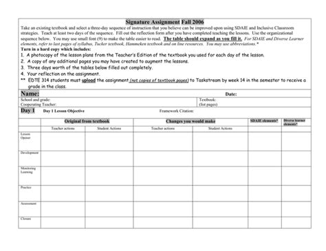 Signature Assignment Fall 2006