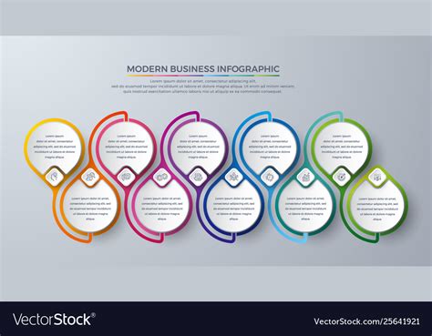 Modern Infographic Design Element With 10 Steps Vector Image
