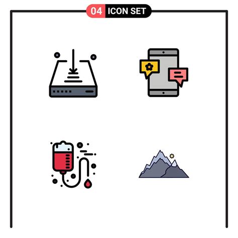 Ensemble De 4 Symboles Dicônes Dinterface Utilisateur Modernes Signes Pour Le Sac De Flèche