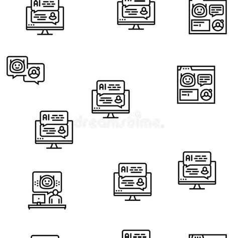Chat Bot Robot Service Online Vector Seamless Pattern Stock Vector Illustration Of Support