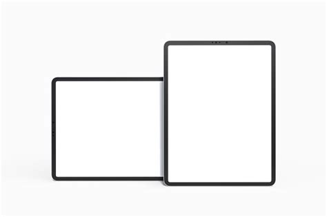 3d 현실적인 현대 태블릿 디지털 장치 모형 전면 보기는 빈 화면과 배경에 격리된 그림자가 있습니다 Ui Ux 앱 및 웹 사이트 프레젠테이션을 위한 기술 빈 디스플레이