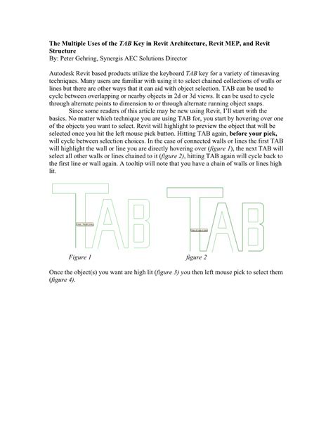 The Multiple Uses Of The TAB Key In Revit Architecture Revit MEP And Revit Structure By Peter