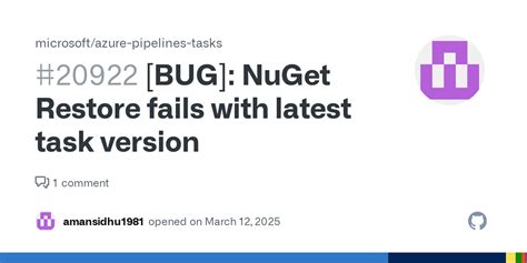 Bug Nuget Restore Fails With Latest Task Version · Issue 20922