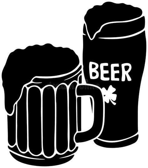 Beer Glasses Silhouettes Stock Vector Illustration Of Thirsty 1794536