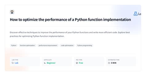 How To Optimize The Performance Of A Python Function Implementation Labex