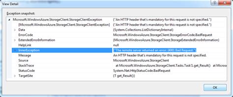 An Header Thats Mandatory For This Request Is Not Specified One Cause For Azure Error