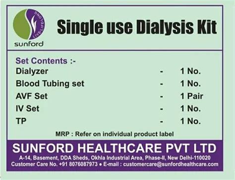 Sodium Bicarbonate Usp Single Use Dialysis Kit For Laboratory