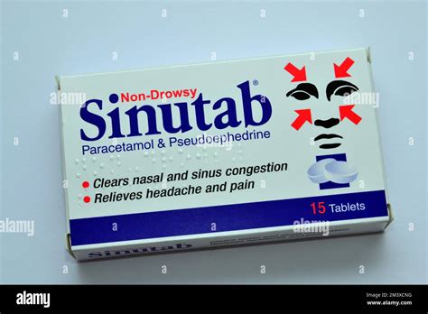 Exterior Of Box Of Sinutab Tablets Contains Paracetamol And