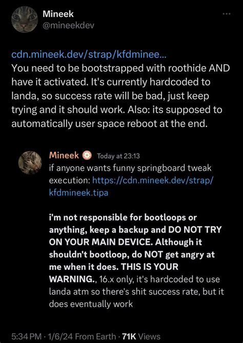 Kfd Exploit Based Tweak Injection Project For Ios 16 Published But Using It Carries Risks